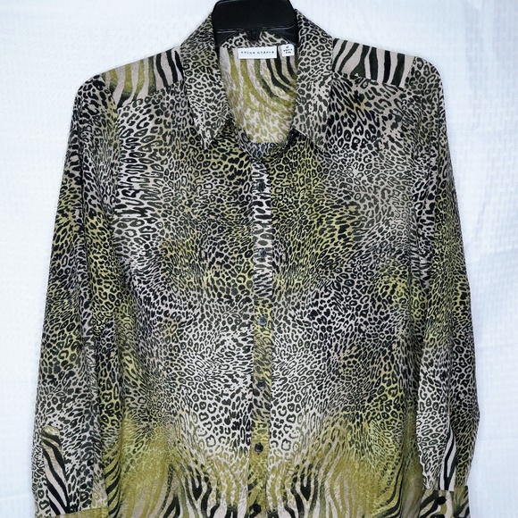 Susan Graver | Tops | Susan Graver Womens Blouse Animal Print Sz 2 ...